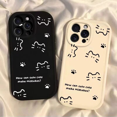 可爱猫咪手机壳opporeno15c/14/13新款个性findx9/x8s简约卡通a6pro男女款k13硅胶软壳a55/a97全包防摔保护套