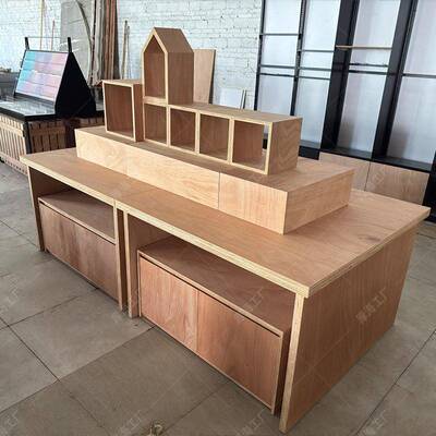 跨境百货潮中玩展示柜产品列陈柜饰品玩偶岛店柜多层HH202632木质