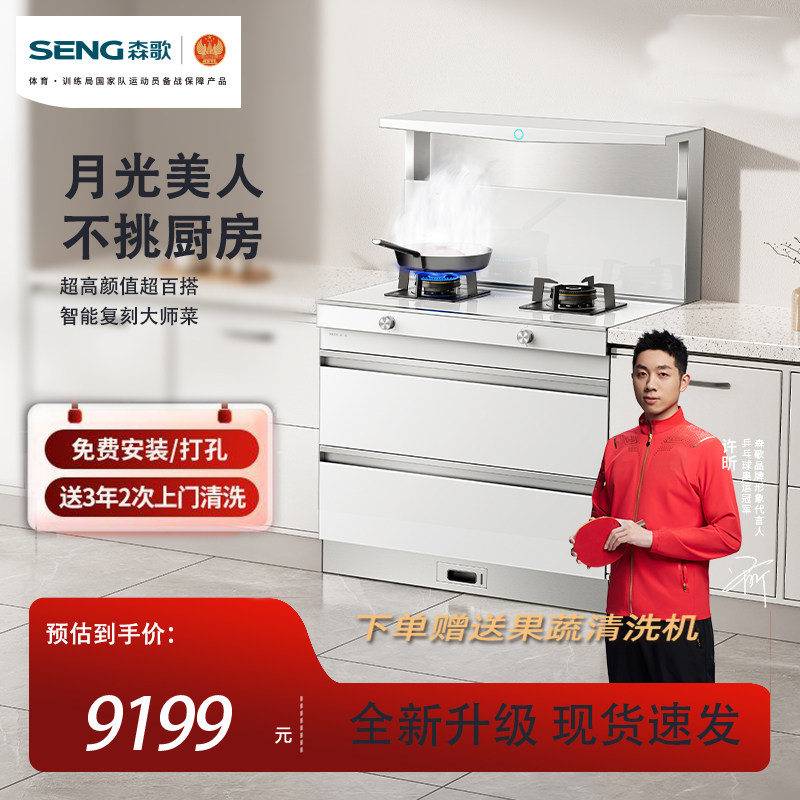 SENG 森歌 海豚系列L1ZK蒸烤一体集成灶家用一体灶大火力单向排烟_虎窝淘