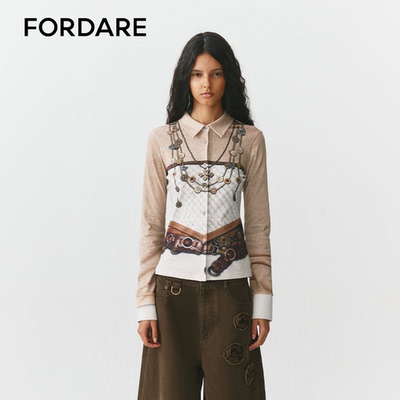 FORDARE/福蝶26早秋3D感印花波西米亚风情上衣