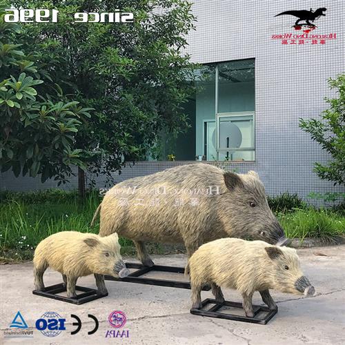 硅胶海绵纯手工仿真粘毛猪鬃毛仿真动物小猪动物园工艺品展览