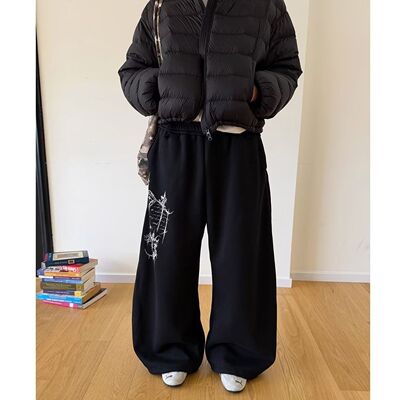 美式复古嘻哈街舞宽松阔腿休闲裤