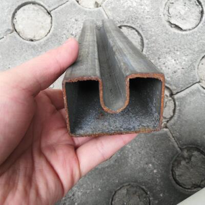 定制38凹槽管镀锌扇形D型半圆形异形鸭蛋方通38凹槽管镀锌尺寸