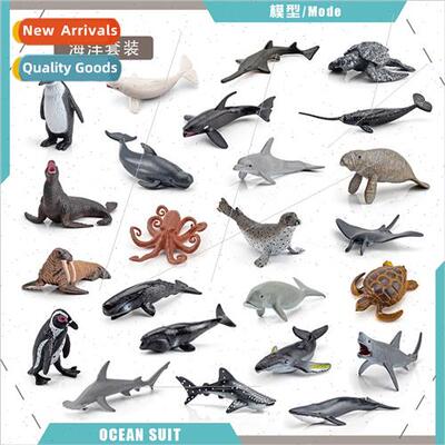 Set Shark Turtle Whale Dolphin Walrus Manatee Underwater Cre