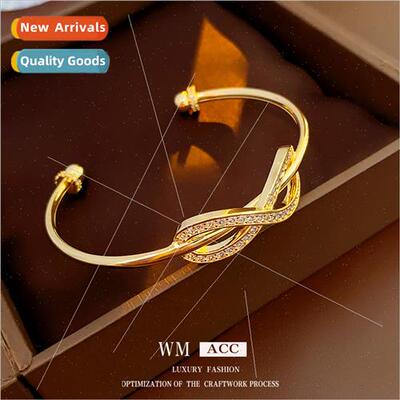 zirconia hollow bow open bracelet Hundred bracelet hjewelry