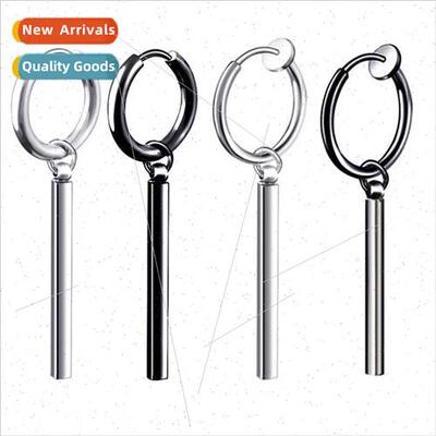 Stainless steel earrings boys hip-hop set long ear clip Kore