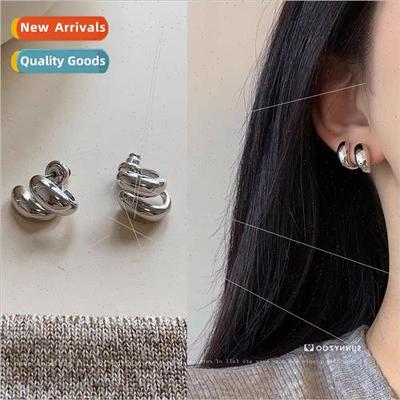 C metal water drop beanies front back hanging earrings ins n
