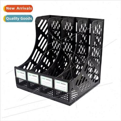 Desktop file rack four plastic bookshelf student data organi