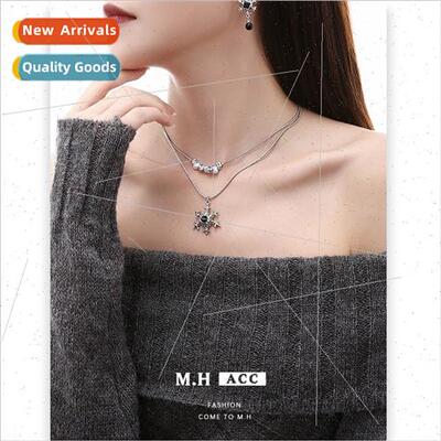 Snowflake Pearl Stacking Snakebone Chain Female Pendant che