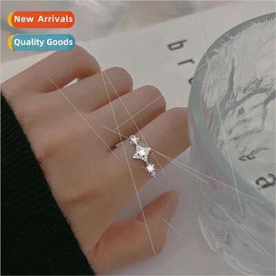 Sparkling Diamond Quadrangle Pearl Ring Women Japan Knuckle