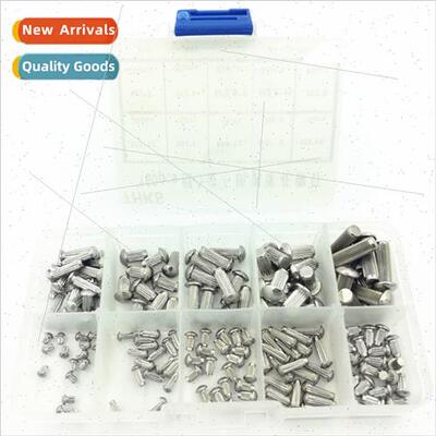 160pcs combination 304 knurled rivets solid rivets iron half