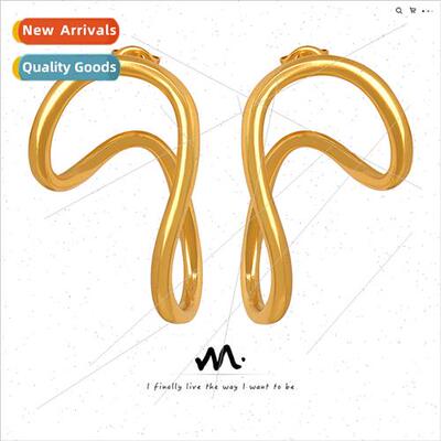 Europe No Drop Pigmented Hoop Earrings Tanium Steel che Geom