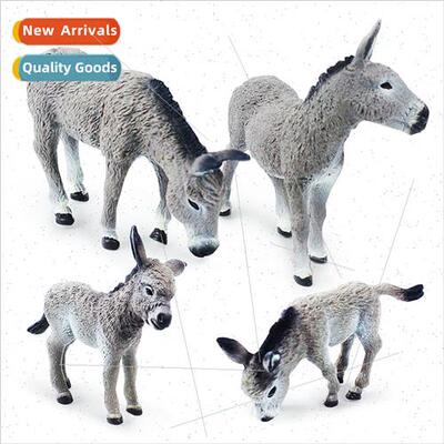 Animal donkey model ornament gray donkey solid static toy hp