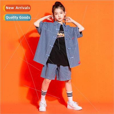 Childrens hip-hop set dance permance clothes boys summer su