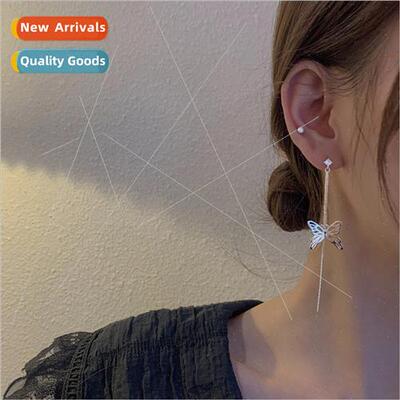 Japan Fluttering Dance Extra Long Earrings Female Asymmetric