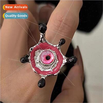 Devil Eye Enamel Drip Ring Sweet Cool Fun Ghostly Quirky che