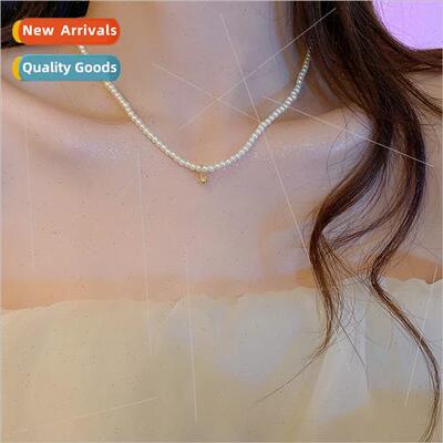 Faux pearl necklace 2023 new female summer collarbone chain