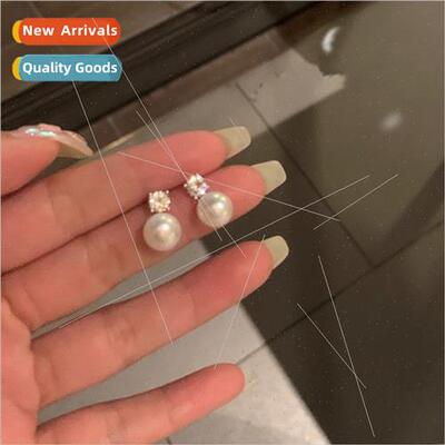 Pearl earrings female S925 silver needle niche 2023 new earr