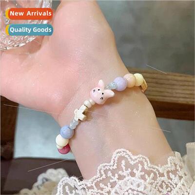 Macaron Colorful Kids Cat Cream Color Bracelet Women Cute Sw