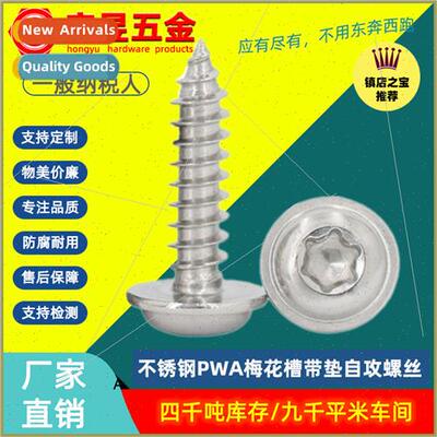 304 PWA plum blossom slot wh pad self-tapping screws plum he