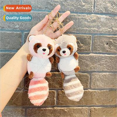 Cute raccoon couple bag charm doll doll accessories plush to