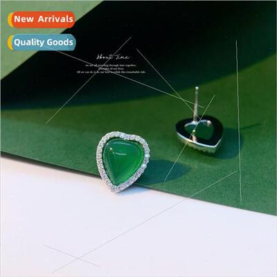 s925 silver earrings female niche love chalcedony earrings v
