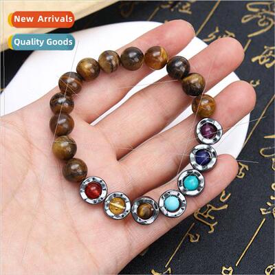 Europe new black gallstone wave rotating colorful yoga beads
