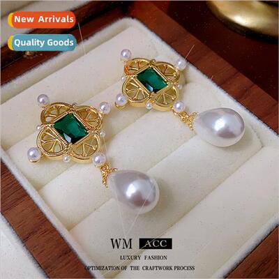 Earrings silver needle zirconia flower pearl earrings wh vin