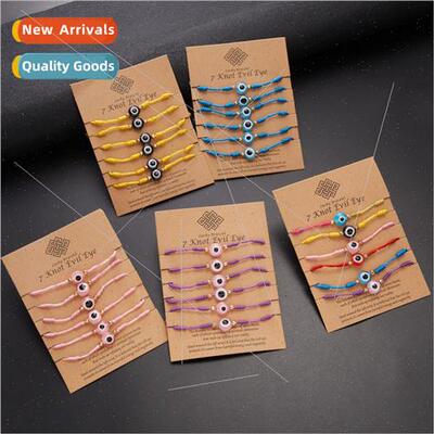 Blue Eyes Slanted Eye Colorful Bracelet 6 Knot Colorful cky