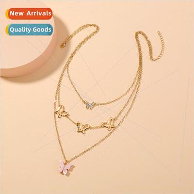 Europe Jewelry Versatile Butterfly Tassel Necklace Funky Mul