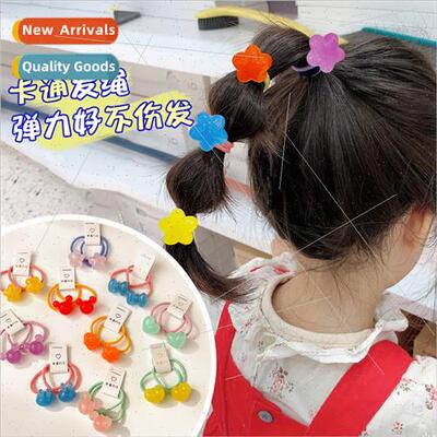 Jelly color children headbgirls baby hair tie leather elasti