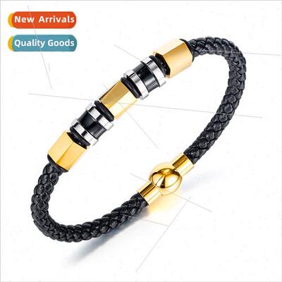 New  Braided Leather Rope Bracelet Men Students Mori ins nic