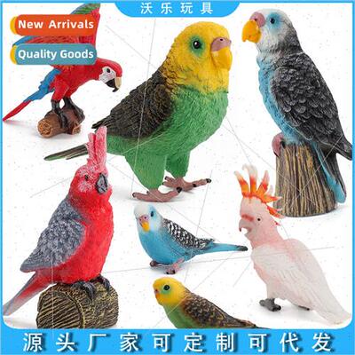 Birds prey solid static fun ornament parrot model tiger maca