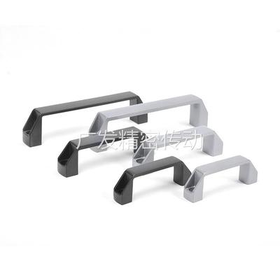 加厚铝合金黑色尼龙加强筋方形拉手工业设备明装把手孔距90-180mm