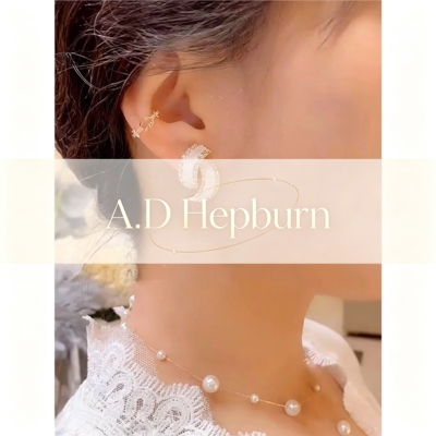 A.DHepburn双C显白925银针耳环