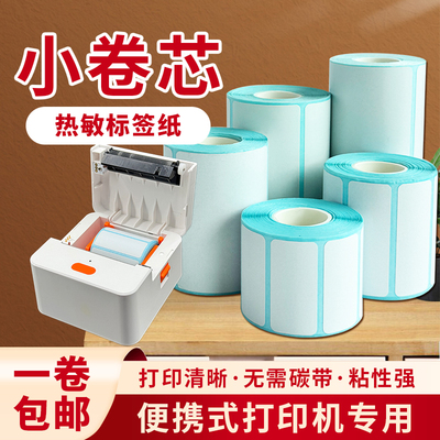 小卷芯13三防热敏标签纸40X30德佟P1 P2驰腾佳博M322便携式打印纸