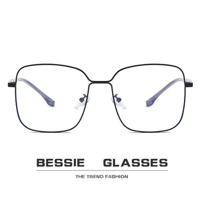 复古金属防蓝光眼镜架 方形眼镜框大框配近视平光镜现货V19118