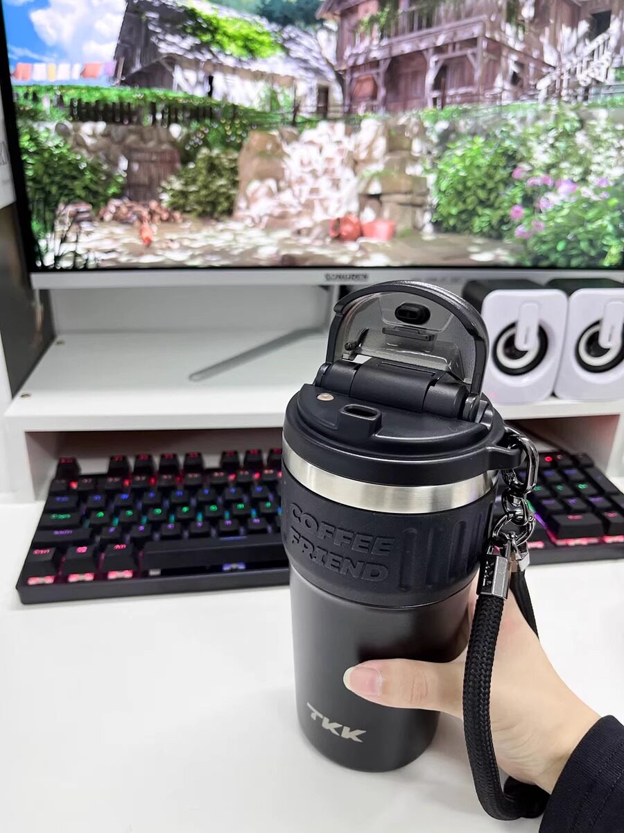 Tkk Thermos Cup Ceramic Liner Coffee Cup Men's Portable Car Cold ...