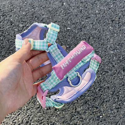 狗狗卡通牵引绳背心式胸背带衣服宠物背带狗狗胸背猫咪幼犬牵引绳