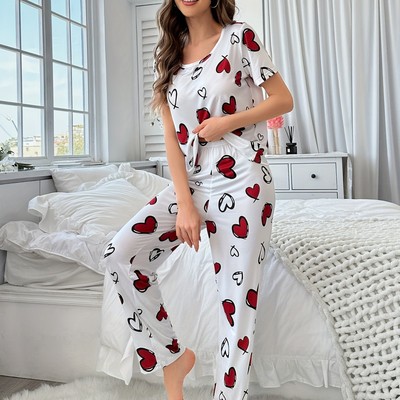 Printed casual home sleepwear for women 印花休闲女士家居睡衣