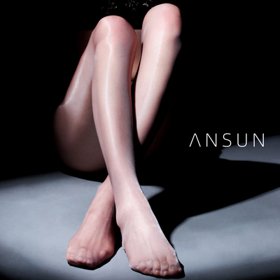 ANSUN「幻」性感油亮丝袜遮瑕无缝档珠光6d超薄极光连裤袜女