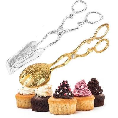 Gold-plated Vintage style Buffet Food Tong Fruit Salad Cake