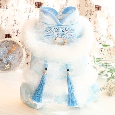 春节照常发货狗狗衣服秋冬装厚款猫咪公主唐装清新流苏小型犬宠物