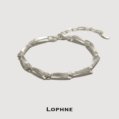 LOPHNE 原创个性中古高级感手链纯银复古几何棱角中性男女通用