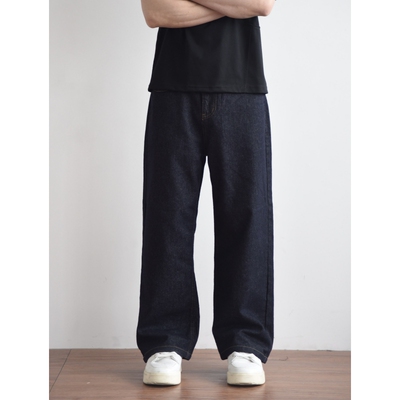 HFB基础直筒水洗原牛深蓝牛仔裤