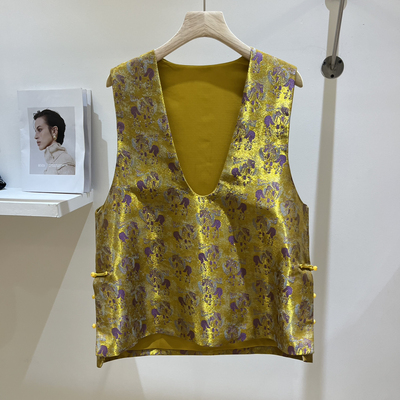 馨26年早春新中式国风复古国风刺绣马甲YS1-TDC-0199