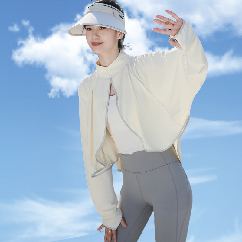 防晒衣女2026新款防晒披肩短款小开衫立领电动车开车遮阳斗篷罩衫