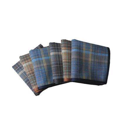 4pcs/lot Dark Plaid Handkerchief Cotton Handkerchief Classic