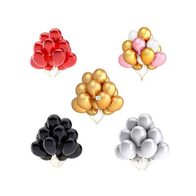 50pcs Gold White Black Pink Latex Balloons Birthday Party100