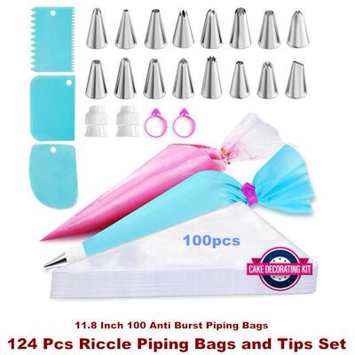 Piping Bags and Tips Set Cake Decorating Kit Pastry Bags